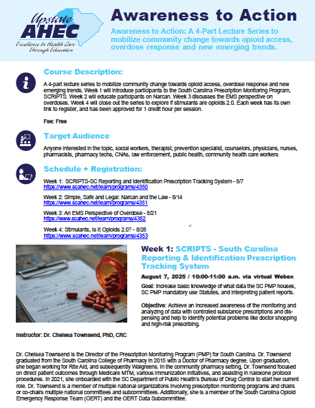 Program Details: Awareness to Action: Simple, Safe, Legal: Narcan® and the Law | South Carolina ...